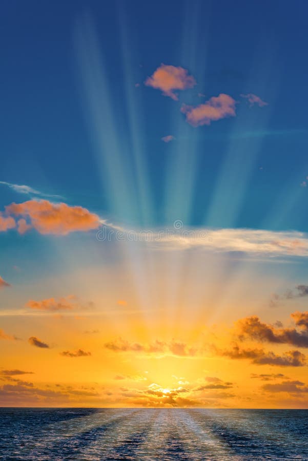 Sunrise Over the Ocean Aerial View Stock Photo - Image of sunrise ...