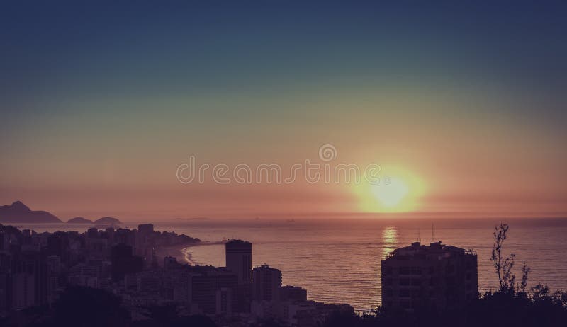 Sunrise on Ipanema Beach in Rio De Janeiro Stock Image - Image of ...