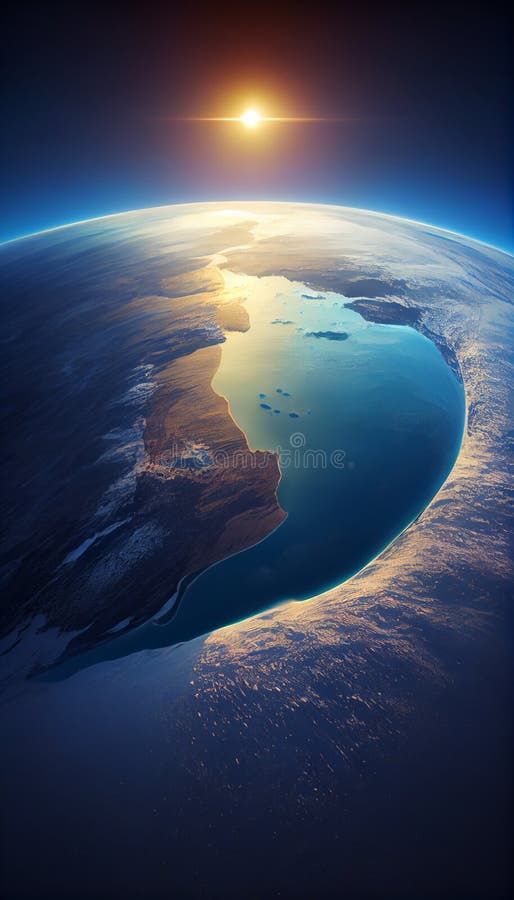 Sunrise Over the Planet in Space. Stock Illustration - Illustration of ...