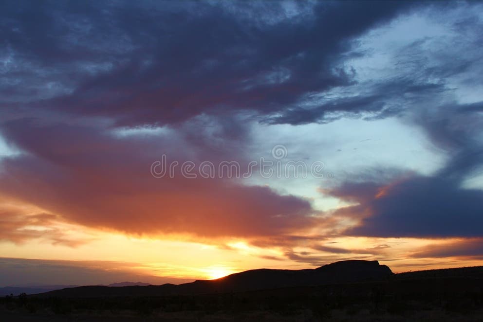 Sunrise Over Red Rock Canyon Stock Photo - Image of canyon, mountain ...