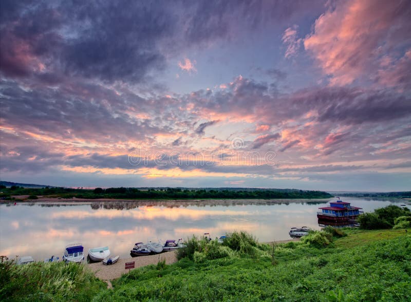 River Rapids Sunset stock image. Image of midwest, maumee - 32971465