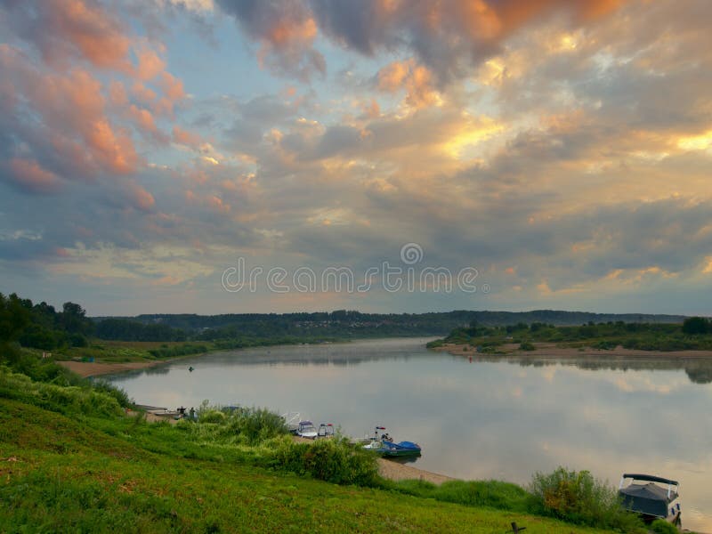Sunrise over river stock image. Image of riverbank, beautiful - 26084567