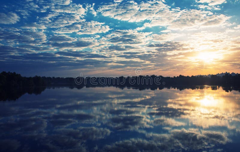 Sunrise over river stock image. Image of morning, natural - 33398947