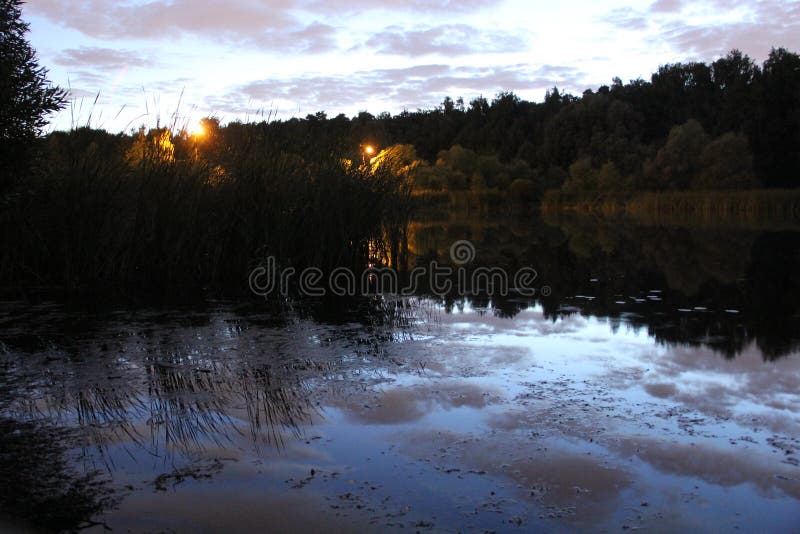 Sunrise Over the River. Reflection Stock Photo - Image of orange, rest ...
