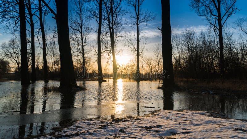 Sunrise over a river stock image. Image of active, adventure - 89834567