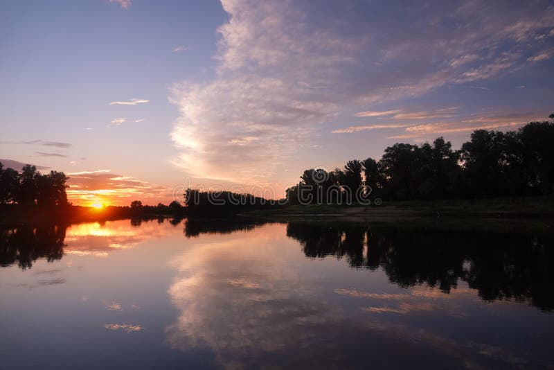 Sunrise Over the River Surface Stock Image - Image of river, sunrise ...