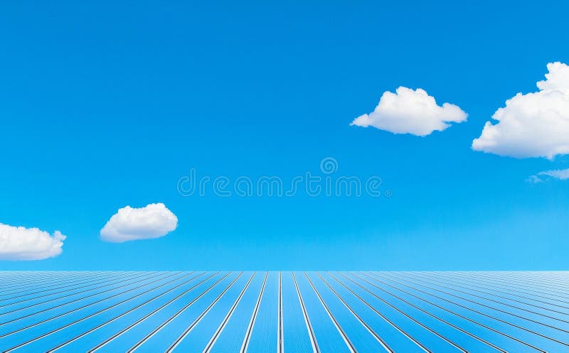 Sunrise Over Solar Panel Fields Reflecting Light, Demonstrating the ...