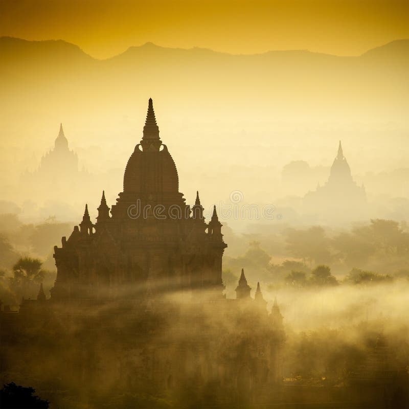 Sunrise Over Temples of Bagan Stock Image - Image of scenic, burma ...