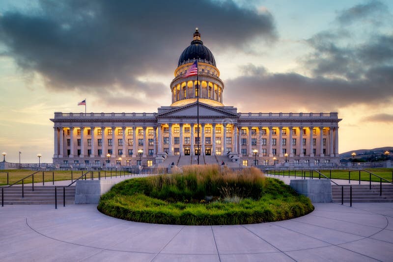 Sunrise Over the Utah State Capital Building Stock Photo - Image of ...