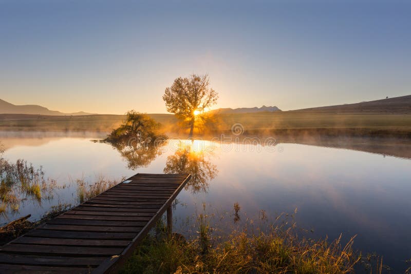 Sunrise over water stock image. Image of spot, weather - 97774303
