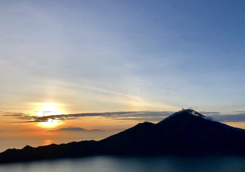 Sunrise Overlooking the Volcano Stock Photo - Image of decoration ...