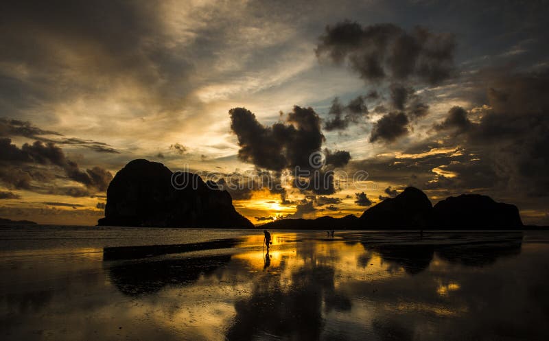 Sunrise at Pak Meng Beach, Trang, Thailand Stock Photo - Image of ...