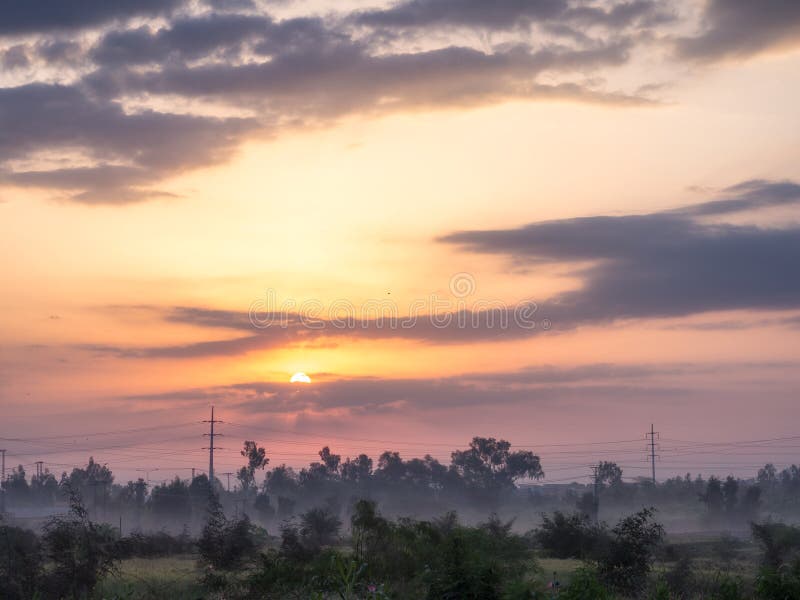Sunrise Peshawar Pakistan stock image. Image of landscape - 96055591