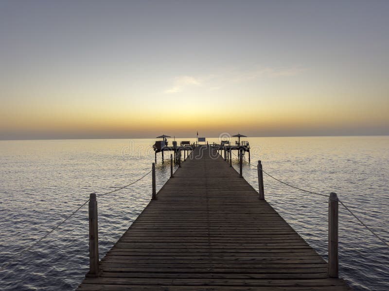 Sunrise on the Pier on the Red Sea in Egypt in the Morning Stock Photo ...