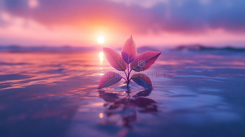 Sunrise, Plant, Ocean, Water, Reflection, Growth, Nature Stock Image ...