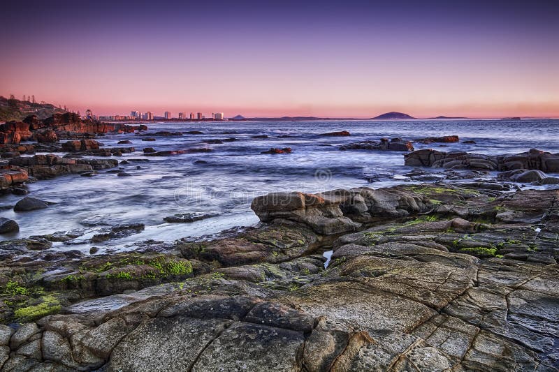 Sunrise at Point Arkwright, Coolum, Queensland Stock Image - Image of ...