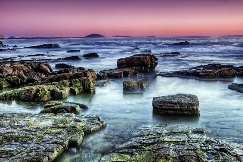 Sunrise at Point Arkwright, Coolum, Queensland Stock Photo - Image of ...