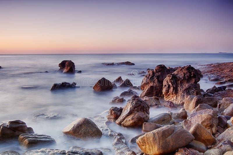 Sunrise at Point Arkwright, Coolum, Queensland Stock Photo - Image of ...