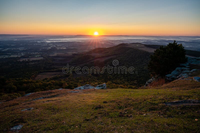 Sunrise at Sunrise Point Mt. Nebo Stock Image - Image of travel, summer ...