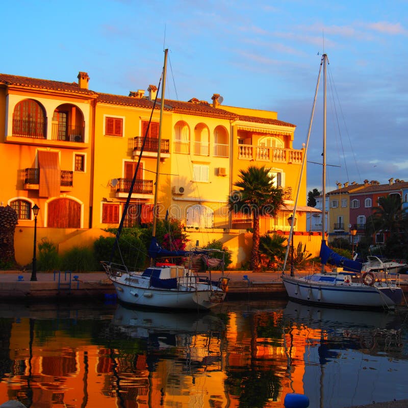 Sunrise at Port Sapalya, Valencia, Spain Stock Image - Image of port ...