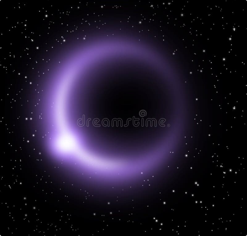 Sunrise on purple planet stock illustration. Illustration of universe ...