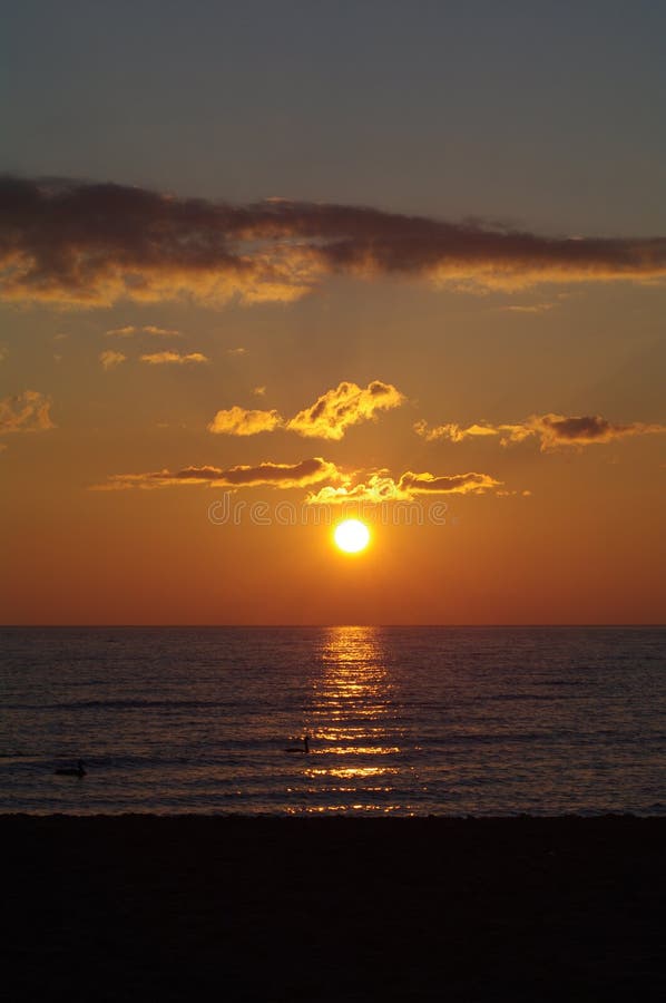 Sunrise in Racine stock image. Image of boat, horizon - 64193751