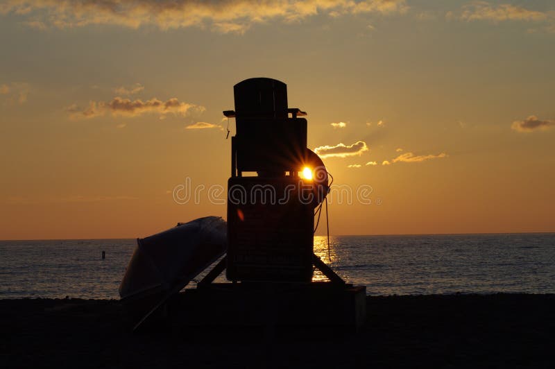 Sunrise in Racine stock image. Image of seagulls, boat - 64193817