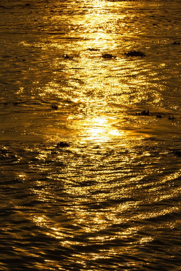 Sunrise Reflective Surface on River Stock Photo - Image of natural ...