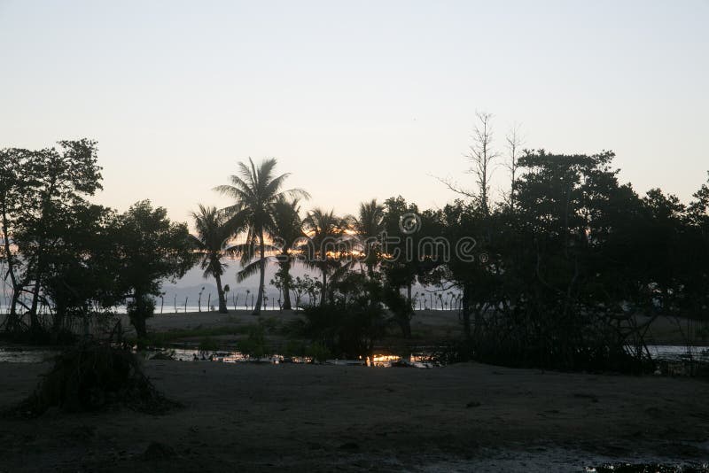 Sunrise on a Remote Beach in Asia Stock Image - Image of beach, scene ...