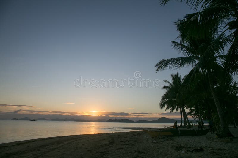 Sunrise on a Remote Beach in Asia Stock Image - Image of summer ...