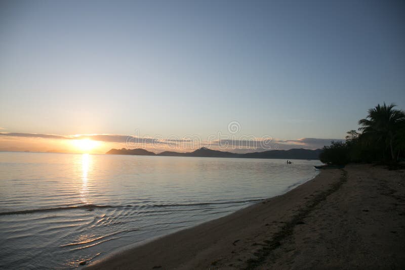 Sunrise on a Remote Beach in Asia Stock Image - Image of ocean ...