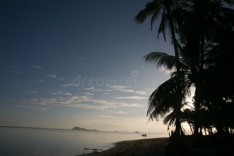 Sunrise on a Remote Beach in Asia Stock Photo - Image of asia, tropical ...