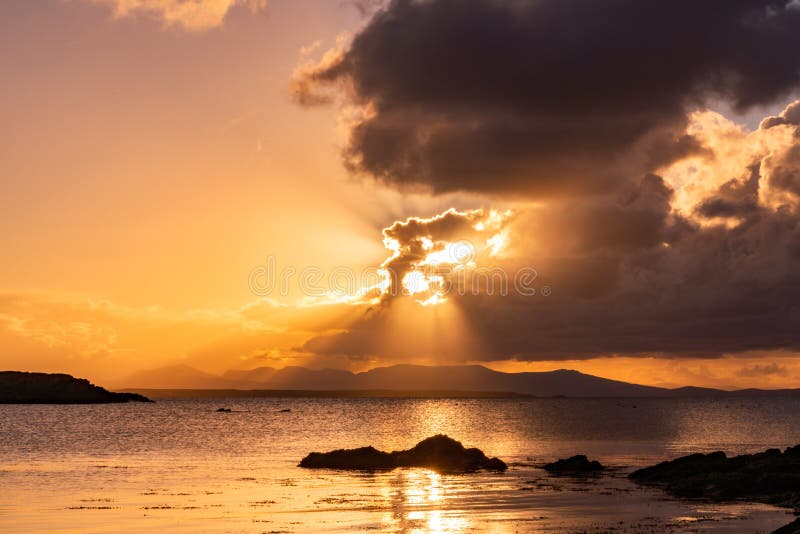 Sunrise from Rhoscolyn Beach Stock Photo - Image of cloud, vacation ...