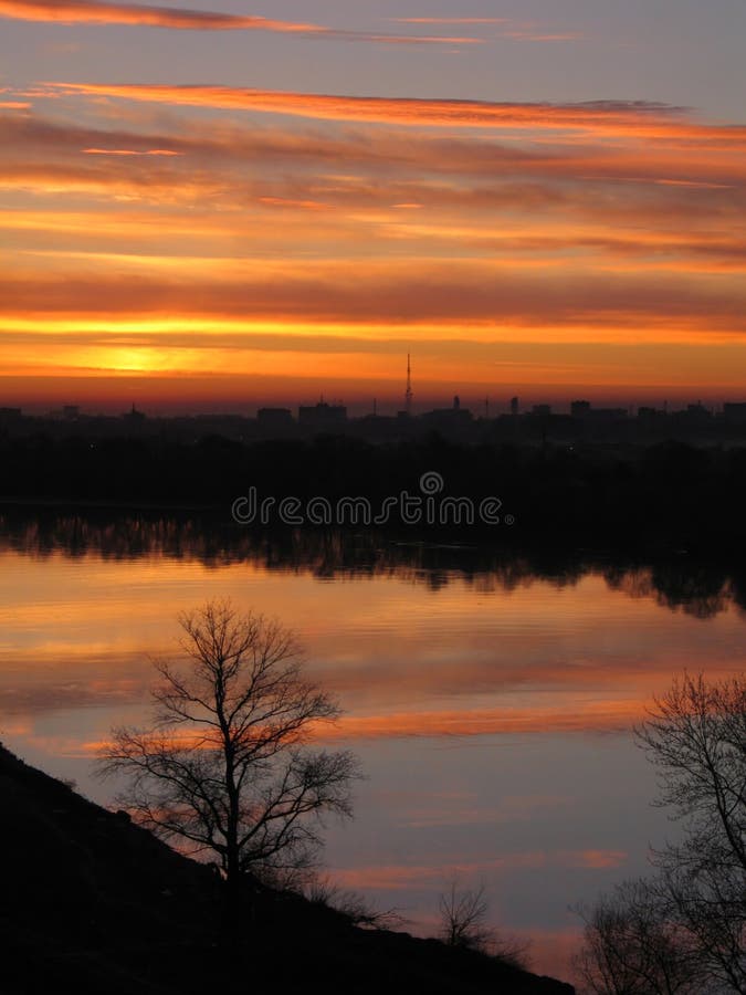 Sunrise on river stock photo. Image of river, summer - 108535466