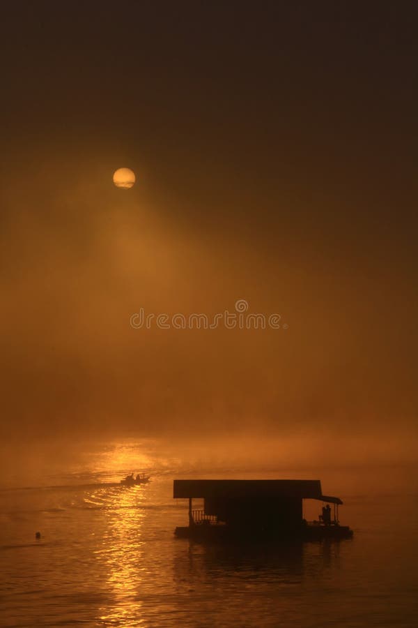 Sunrise on the river. stock image. Image of isolated - 29632597