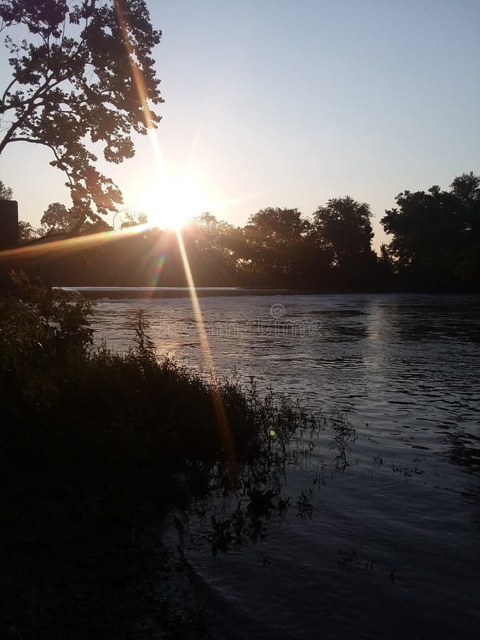Sunrise stock image. Image of river, sunrise, july, fishing - 156341129