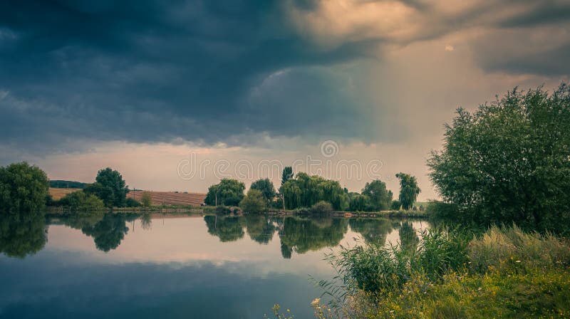 Sunrise on river stock image. Image of morning, nature - 108537285