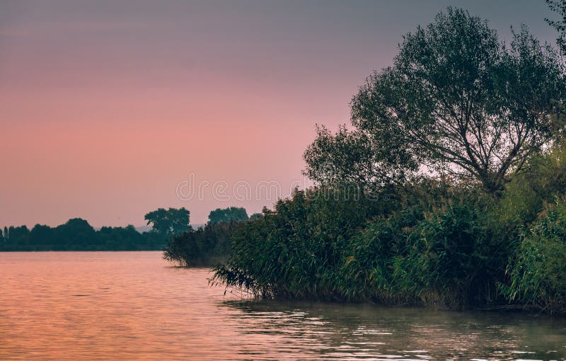 Sunrise on river stock photo. Image of river, summer - 108535466