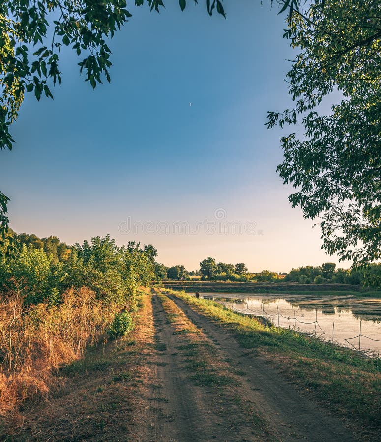 Sunrise on river stock photo. Image of river, summer - 108535466