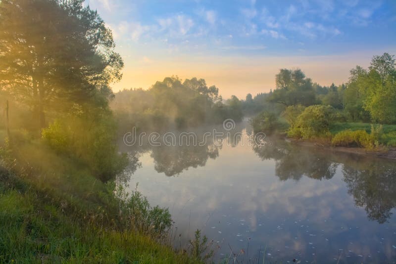 Sunrise on the river stock photo. Image of locations - 31768292