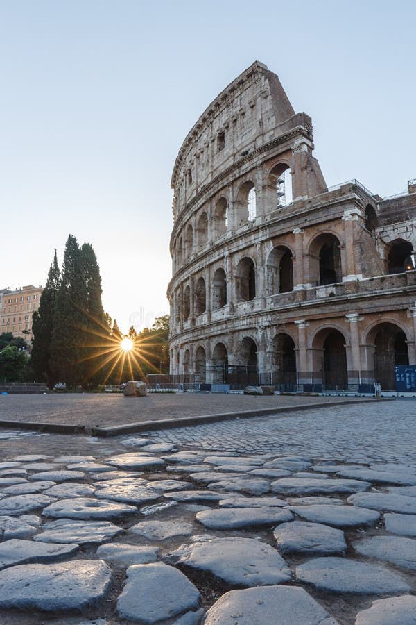 Sunrise at the Rome Colosseum, Italy Stock Image - Image of empire ...
