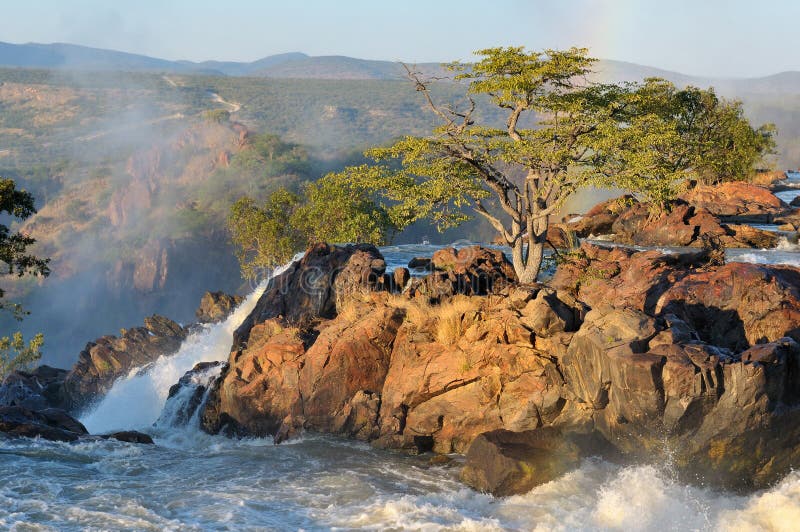 Sunrise At The Ruacana Waterfall, Namibia Stock Photo - Image of ...