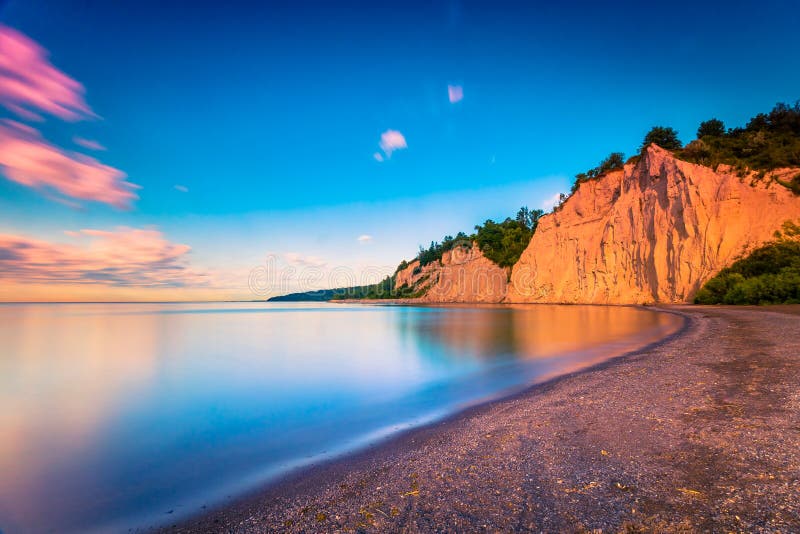 Sunrise at Scarborough Bluff Canada Stock Image - Image of blue, nature ...