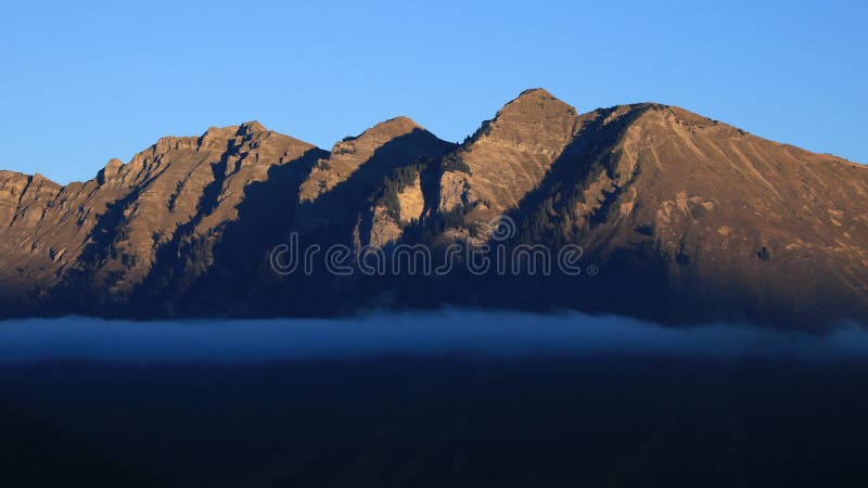 Sunrise Scene in Gsteig Bei Gstaad Stock Image - Image of autumn ...