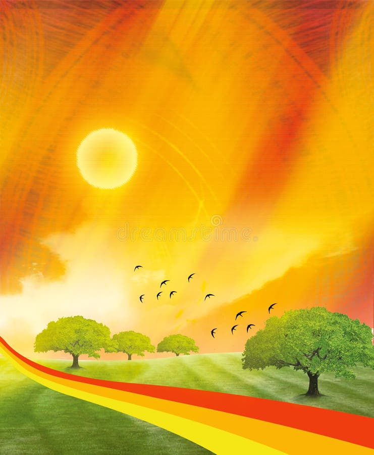 Sunrise scenery stock illustration. Illustration of freedom - 20511866