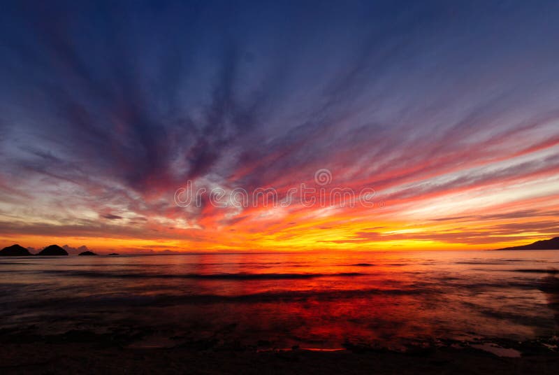 Sunrise at the Seaside. Colorful Display of Light Stock Photo - Image ...
