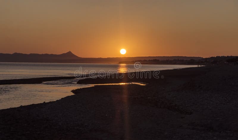 Sunrise at the Seaside of Crete Stock Image - Image of coast, light ...