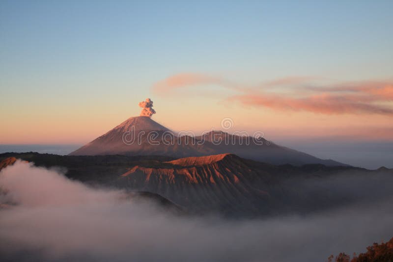 Semeru Volcano on Java, Indonesia Stock Image - Image of panorama ...