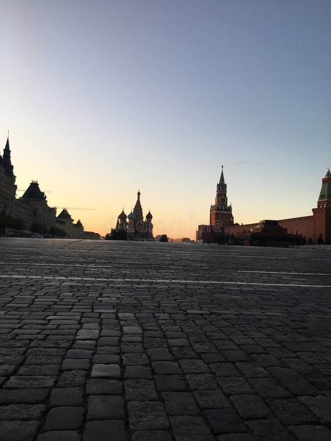 Sunrise in September at Red Square in Moscow, Russia. Stock Photo ...
