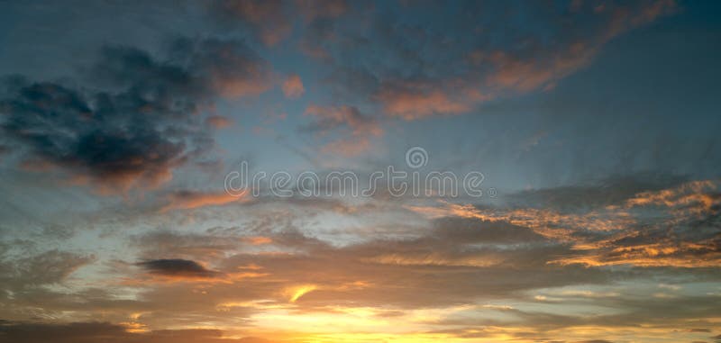 Sunrise Sky with Clouds. Sunset Sky on Twilight in the Evening with Sunset. Cloud Nature Sky ...